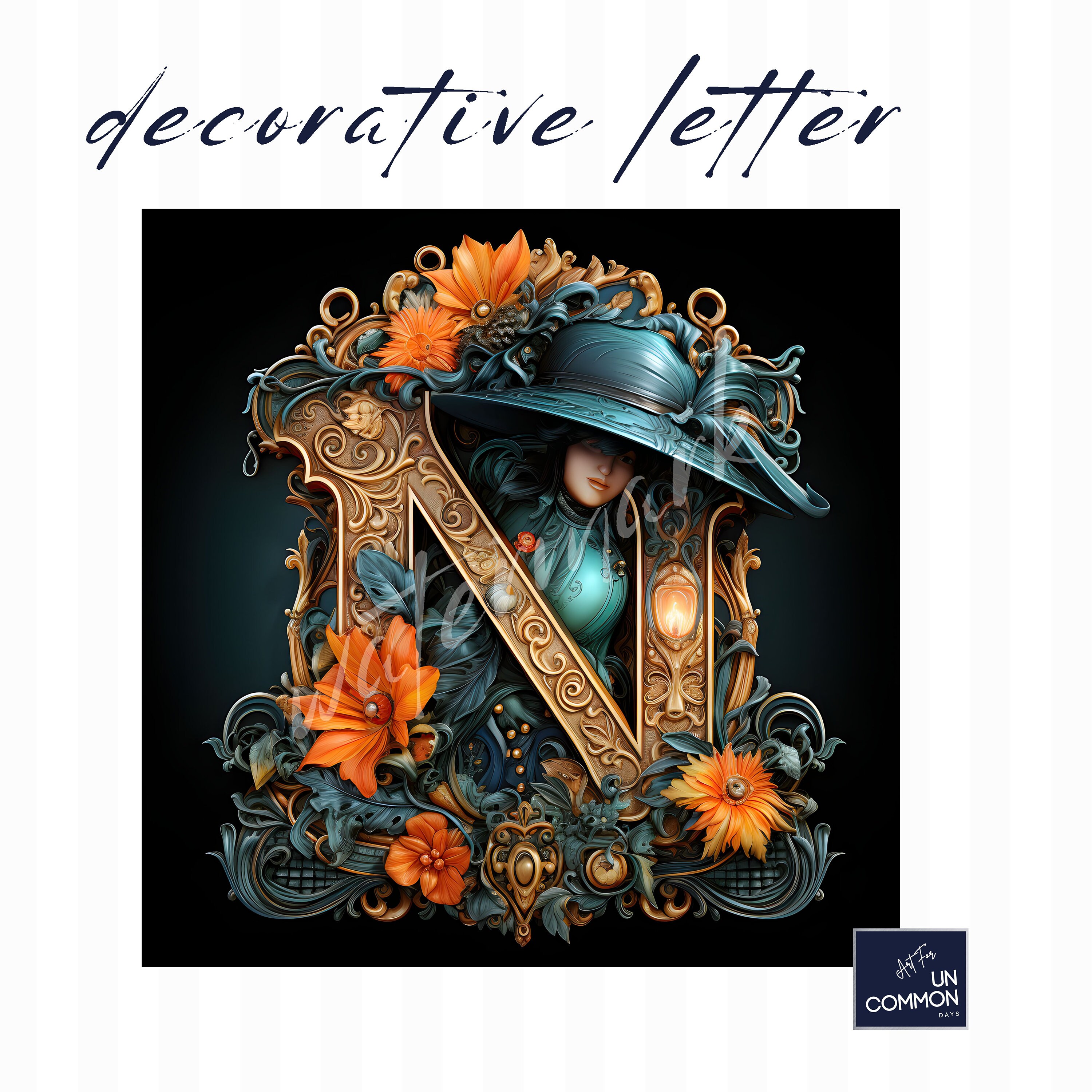 Letter N PNG - Goth Decorative Letters - Digital, Downloadable and ...