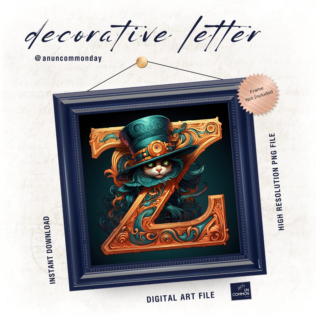 Decorative Letter Z, Art Letters, Digital Downloadable Printable ...