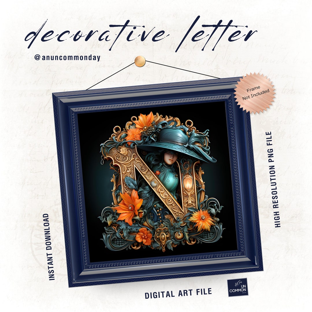 Letter N PNG - Goth Decorative Letters - Digital, Downloadable and ...
