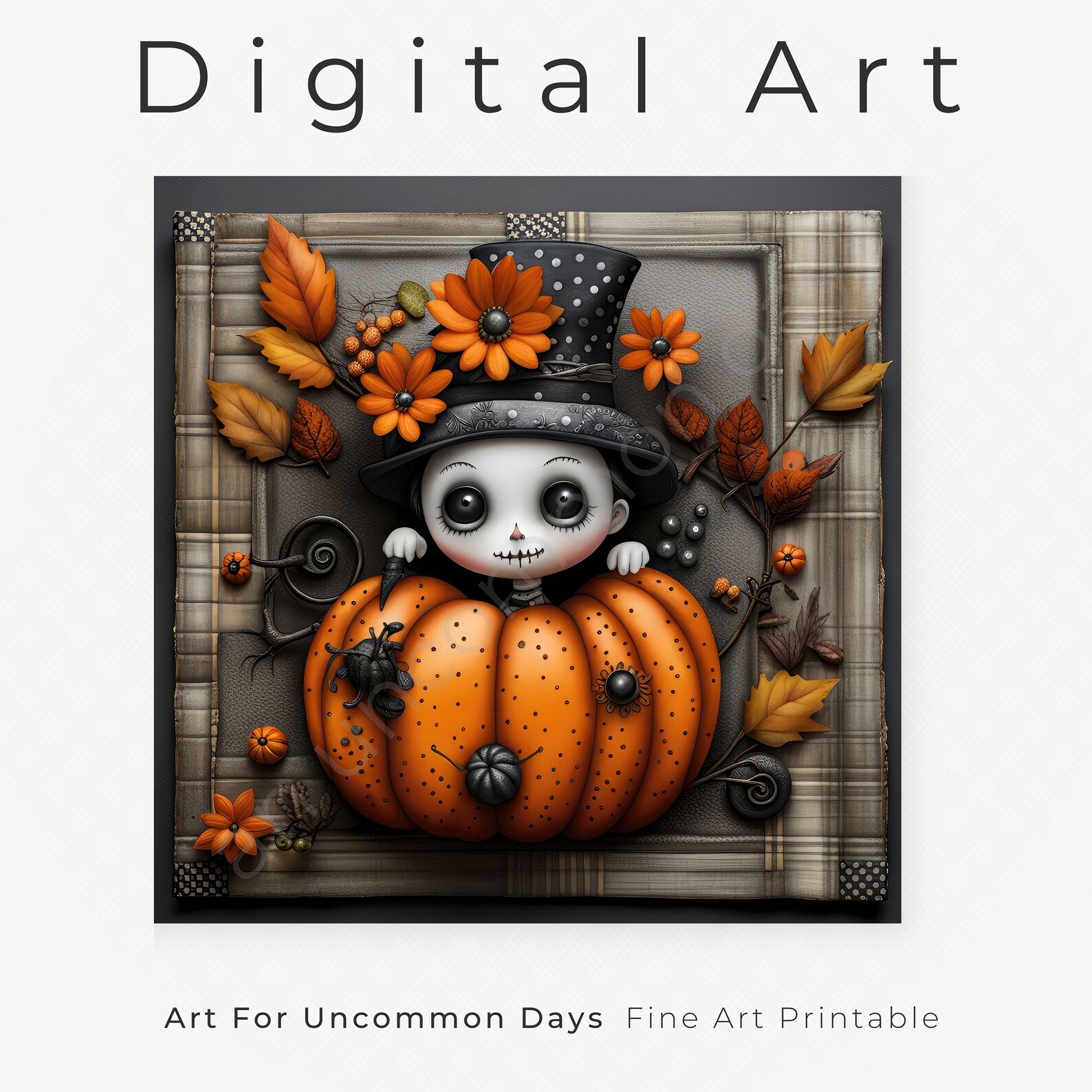 Cryptic Cherub Halloween Art – Spooky Pumpkin Digital Download - Etsy