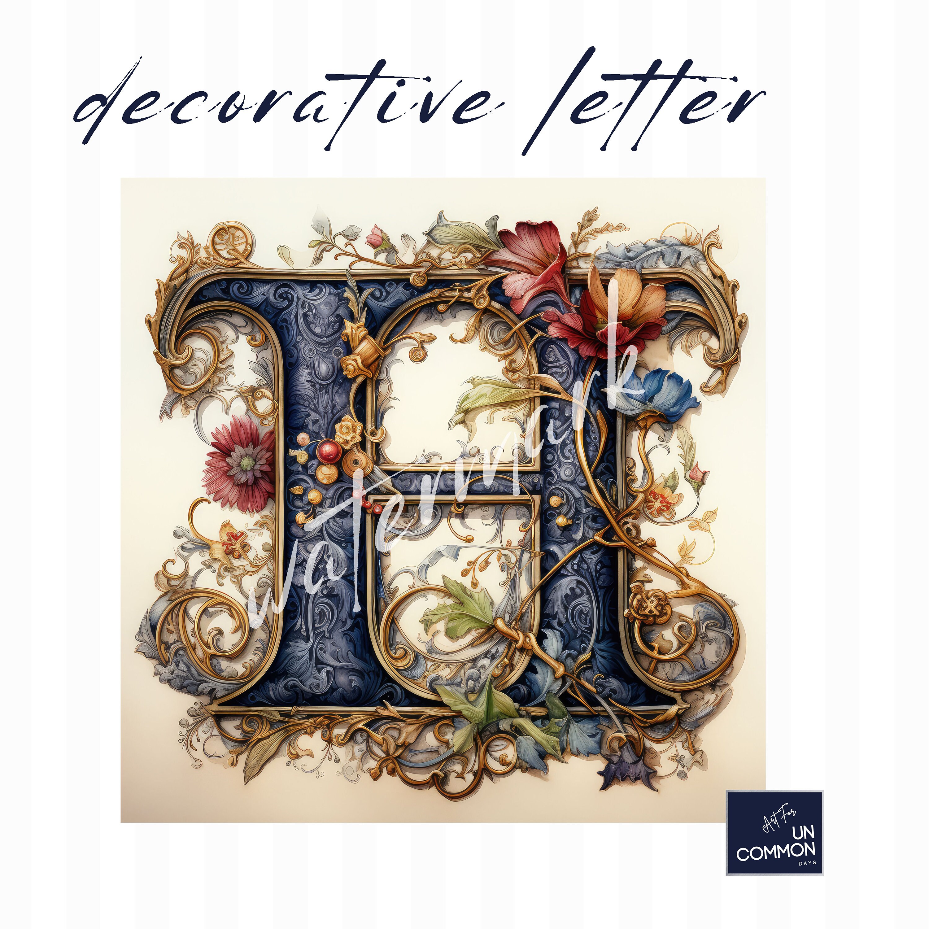 Letter H PNG Goth Decorative Letters Digital, Downloadable and ...