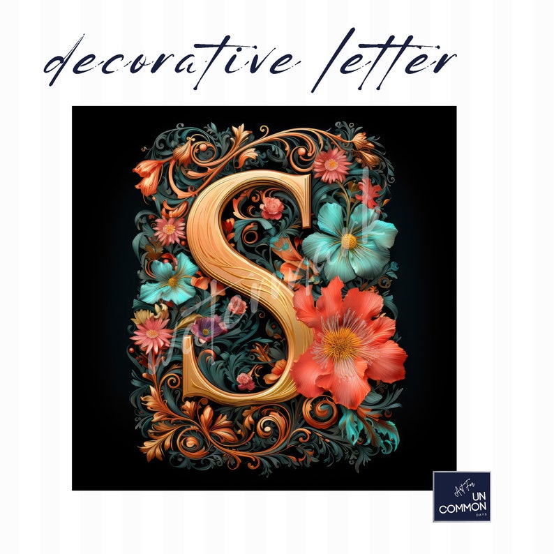 Letter S PNG Goth Decorative Letters Digital Downloadable - Etsy