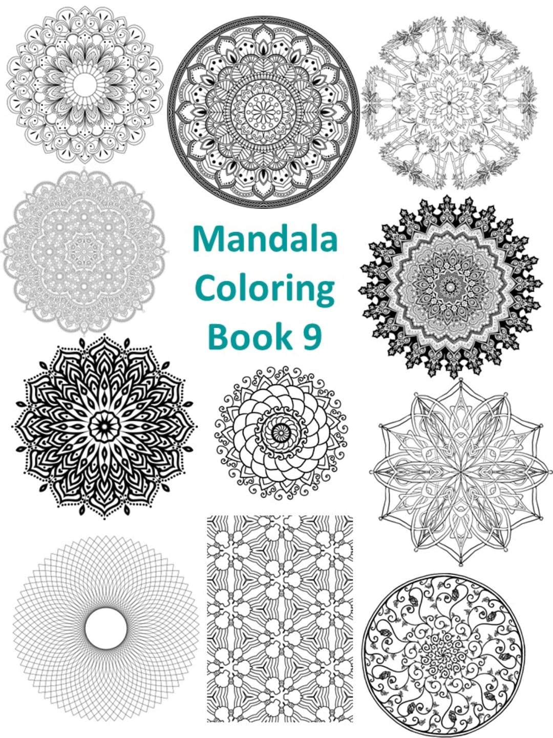 Book 10 - Mandala Coloring Pages - Download & Print- 10 Pages - Etsy
