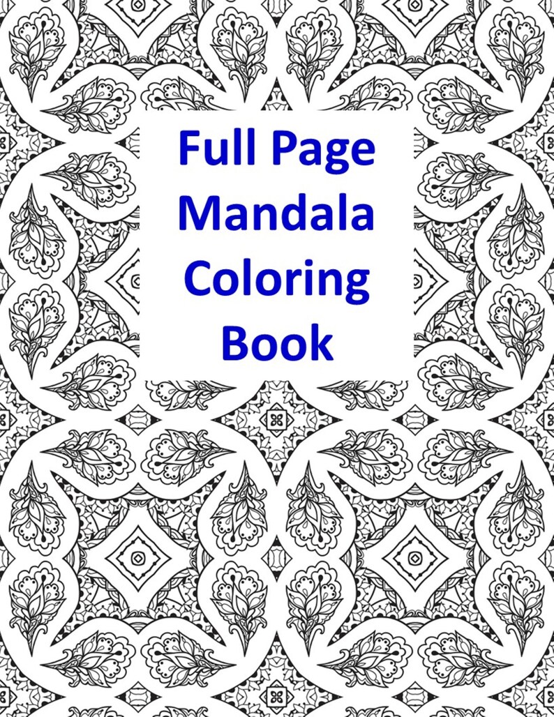 Full Page Mandala Coloring Pages - Download & Print - 10 Pages - Etsy