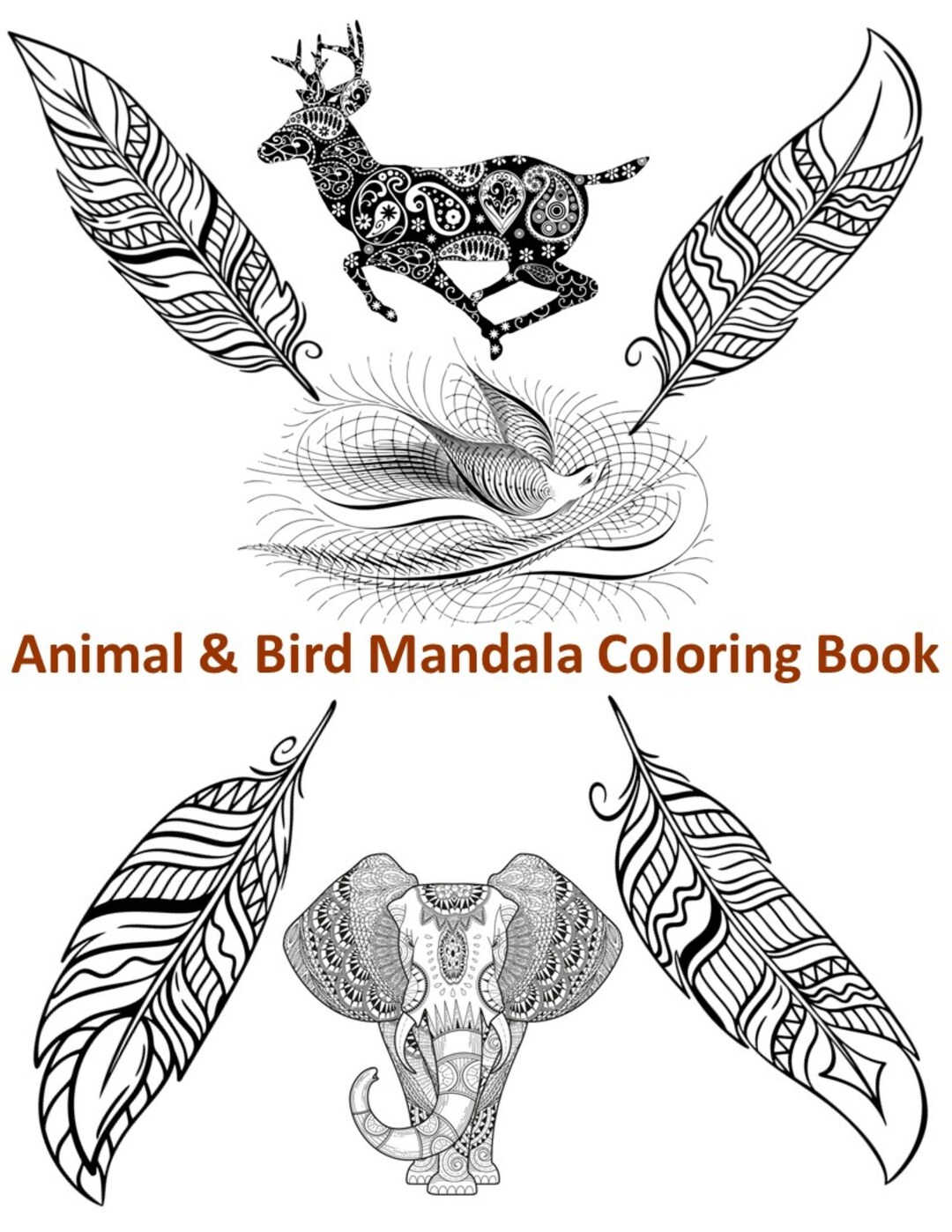 20 Animal & Bird Mandala Coloring Pages - Etsy