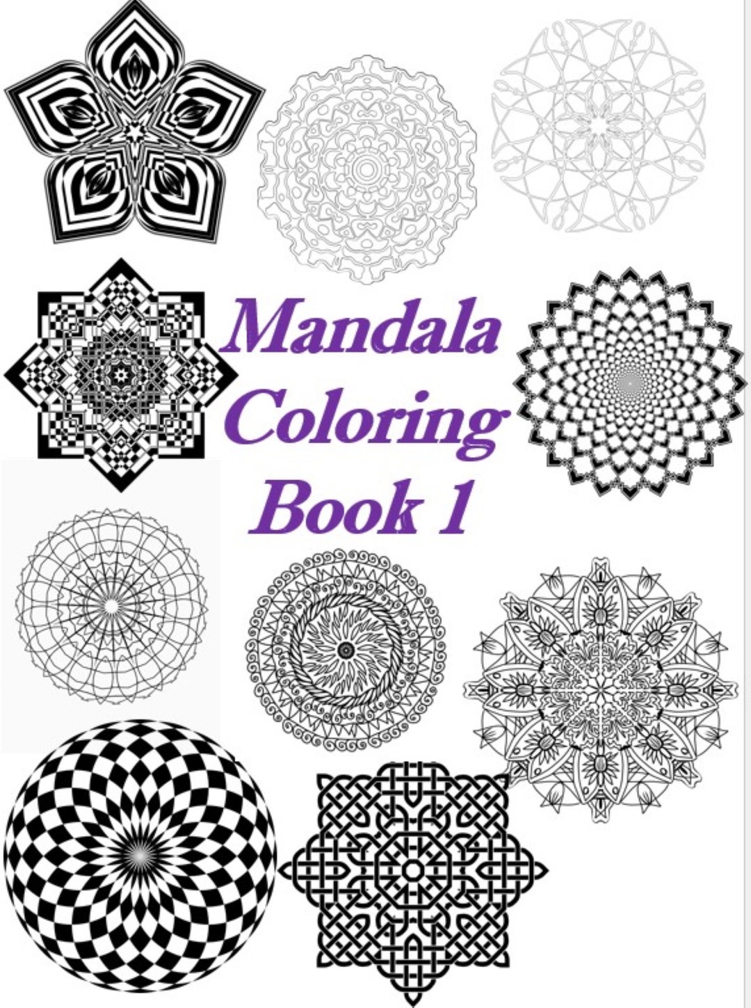 Book 1 - Mandala Coloring Pages - Download & Print - 10 Pages - Etsy