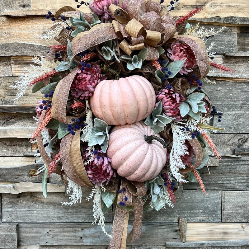 Pink Fall Wreath - Etsy