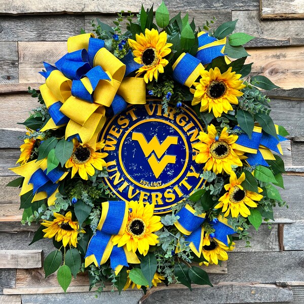 Wvu Wreath - Etsy