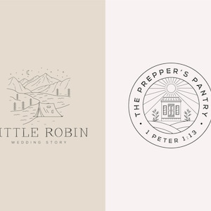 Custom Hand Drawn House Logo Custom Logo Design Cottage Logo Farm Logo ...