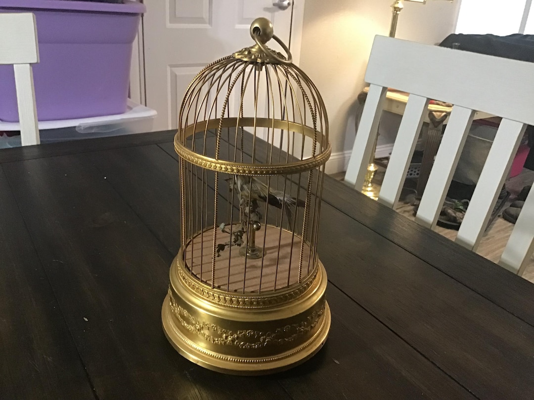 Antique Automaton Singing Bird in Cage - Etsy