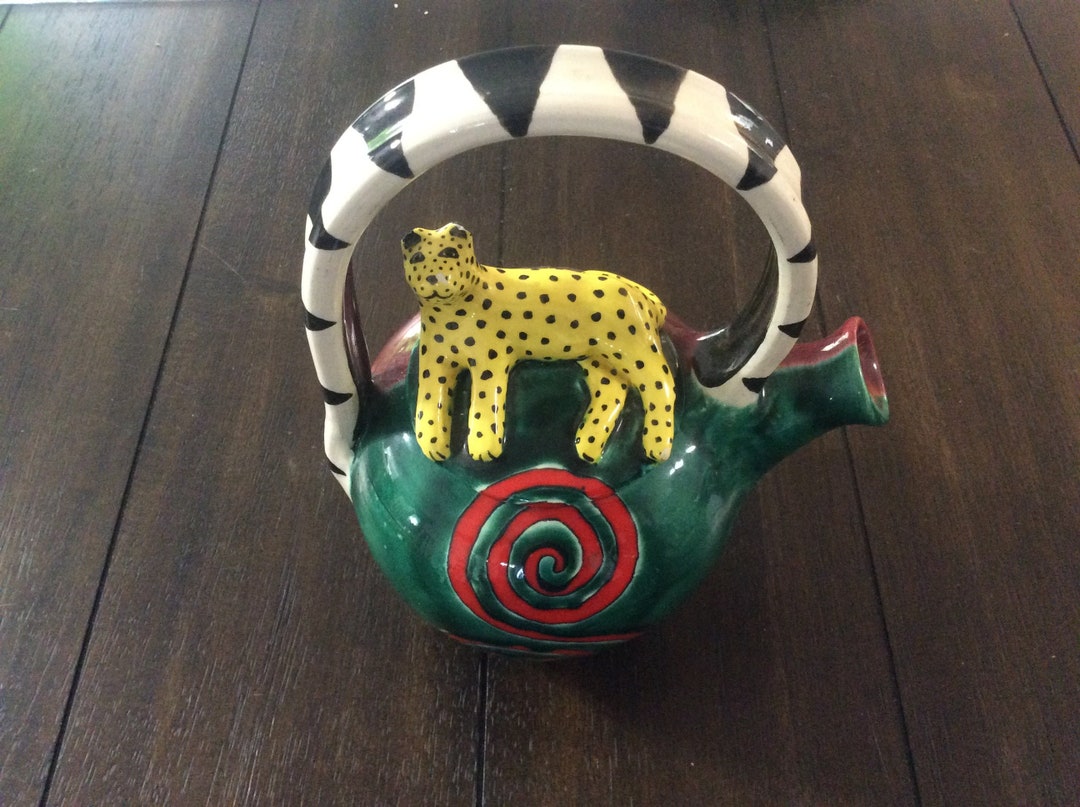 VTG Hand-made Cheetah Teapot - Etsy