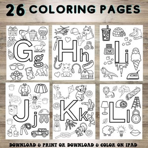 26 ABC Coloring Pages, Alphabet Digital Coloring Book, ABC Book ...
