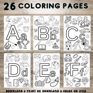 26 ABC Coloring Pages, Alphabet Digital Coloring Book, ABC Book ...