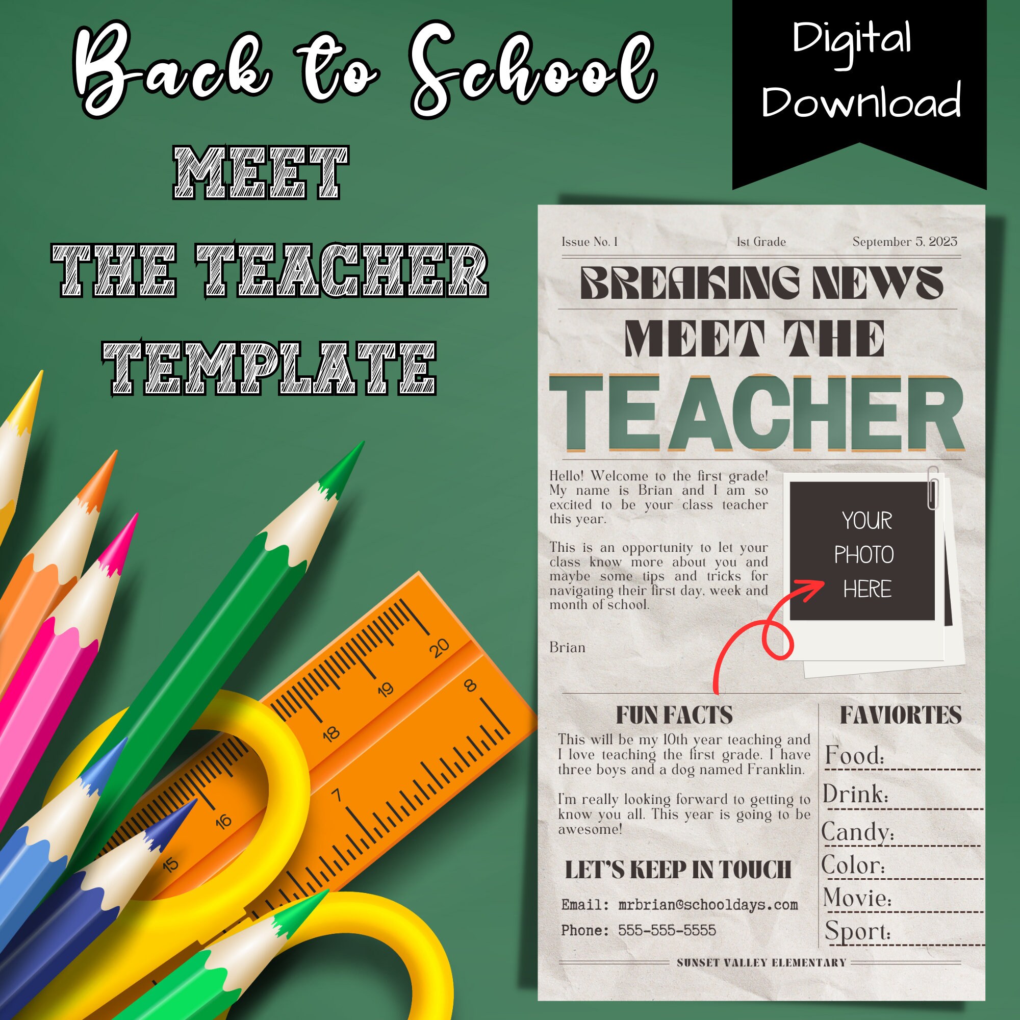 Meet the Teacher Template, All About the Teacher News Article ...