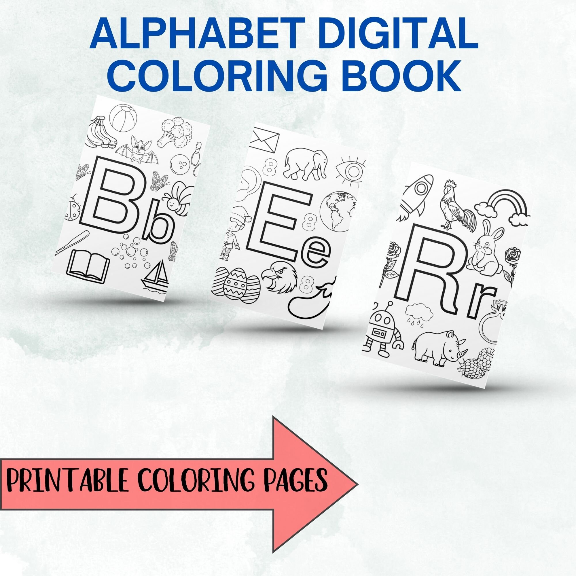 26 ABC Coloring Pages Alphabet Digital Coloring Book ABC - Etsy