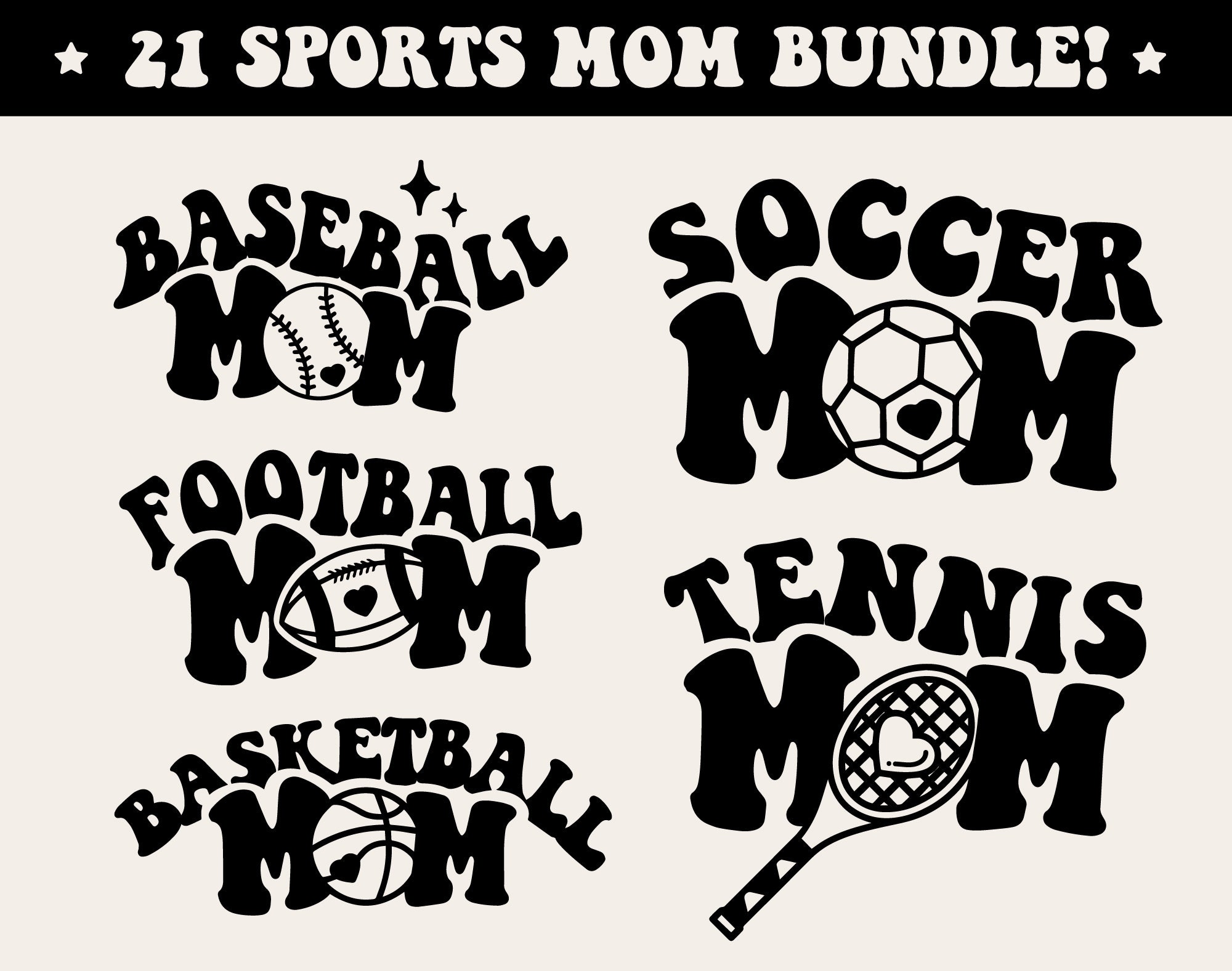 21 Sports Mom Svg Bundle Diy Cut File Cricut Cameo Etsy