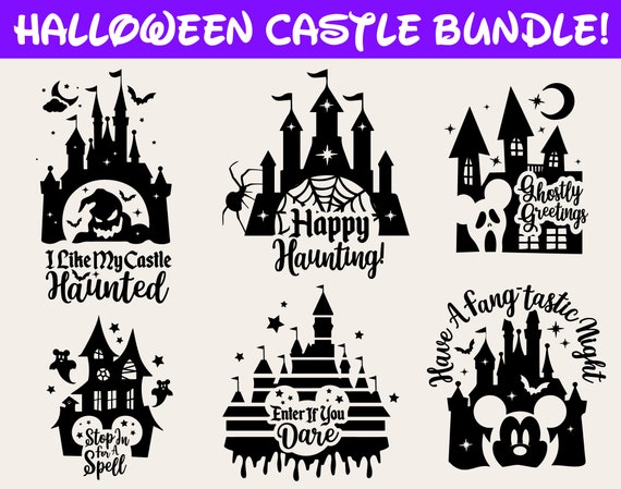 6 Halloween Castle Bundle SVG Digital Download Halloween - Etsy