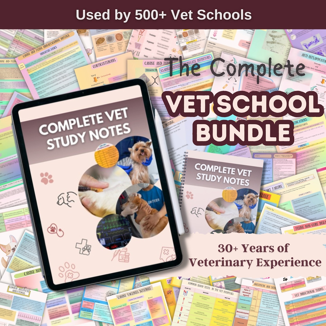 Top Selling Vet Tech Notes College Vet Students VTNE Study Guide ...