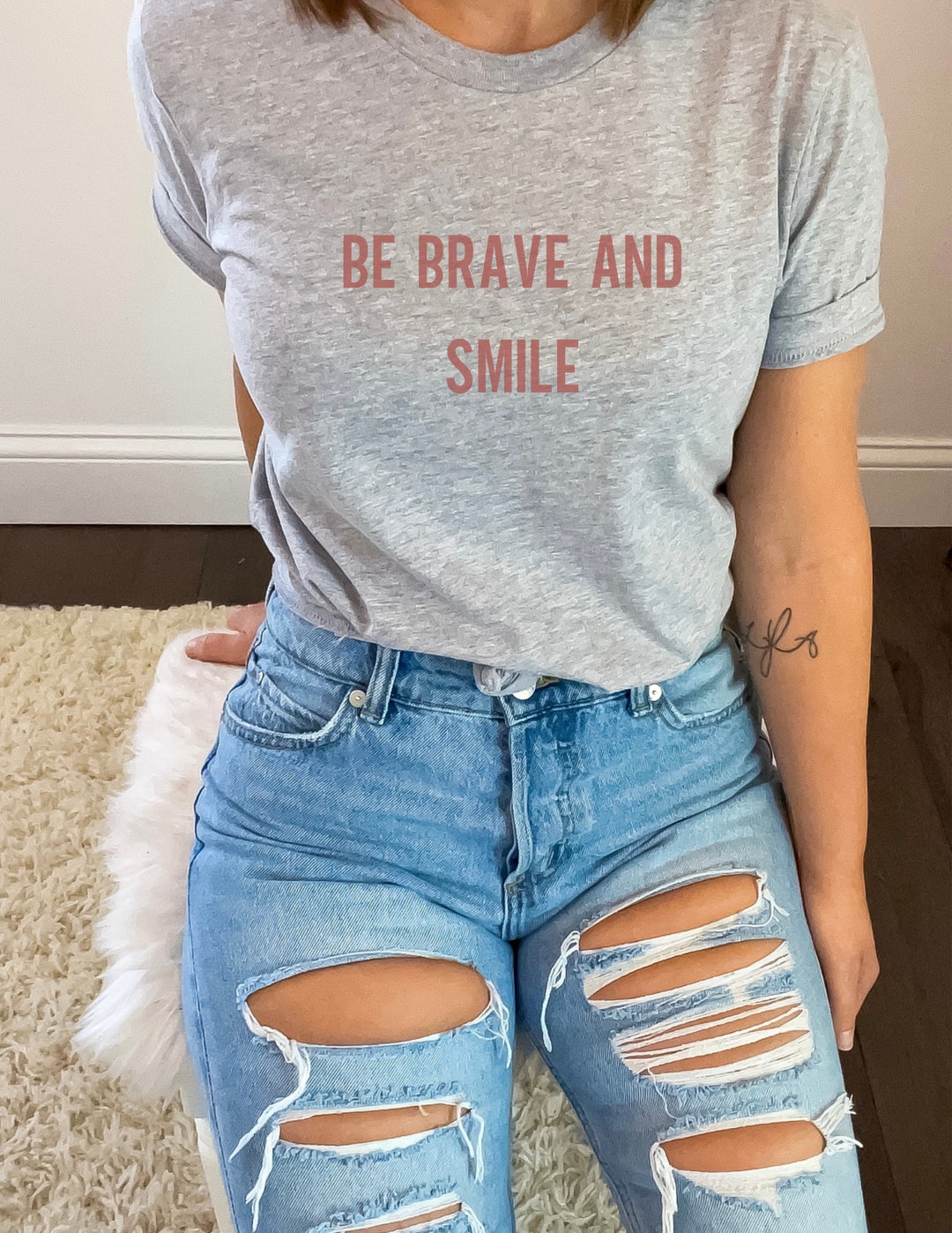 Be Brave and Smile Shirt, Smile Tshirt, You Are Brave Shirt, Strong and ...