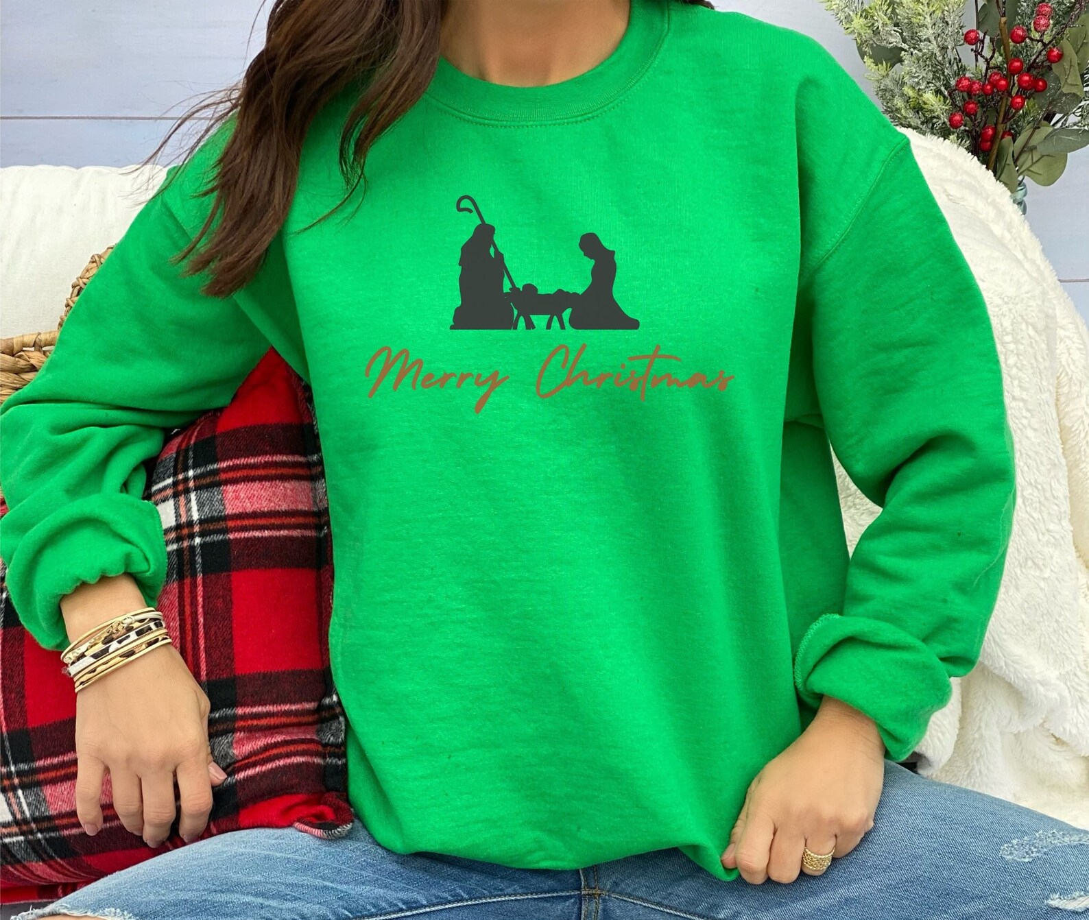 Merry Christmas Sweatshirt, Jesus Born Sweatshirt, Christmas Sweater ...