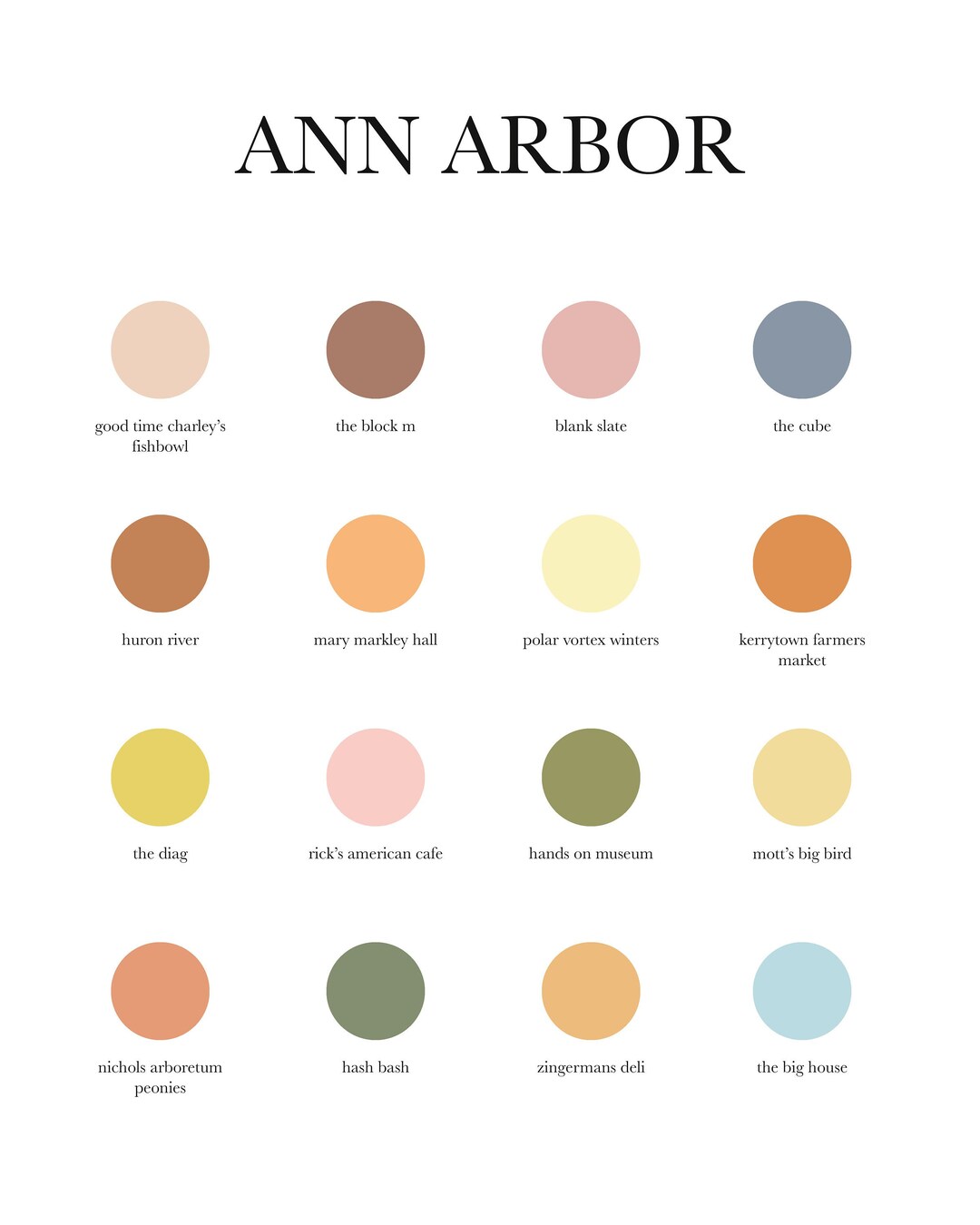 Ann Arbor Color Palette Boho Earth Digital Print 8x10 16x20 - Etsy