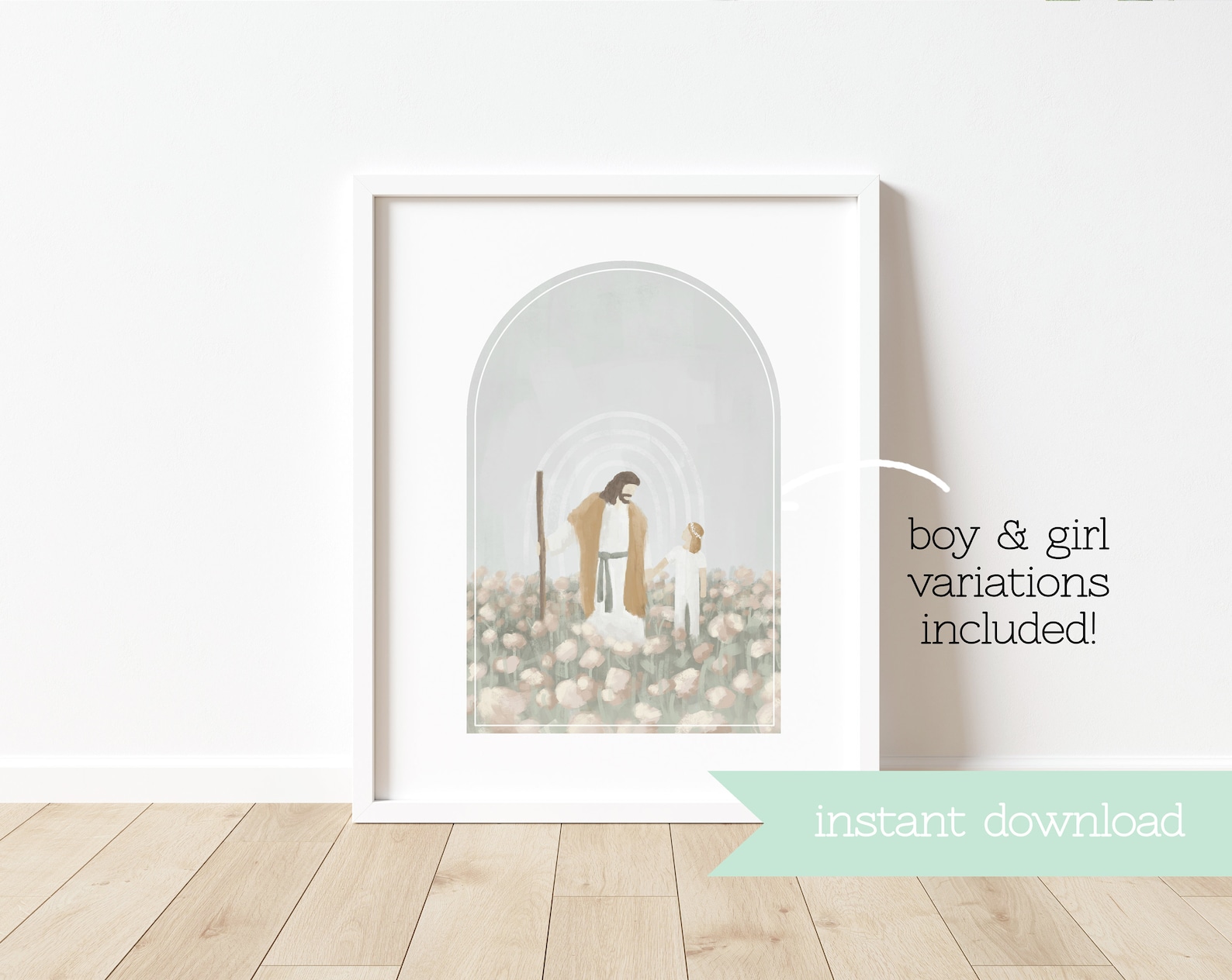 LDS Child Baptism Portrait With Jesus Printable Personalized - Etsy