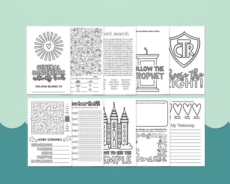 General Conference Activity Book Printable for Primary Kids - Etsy