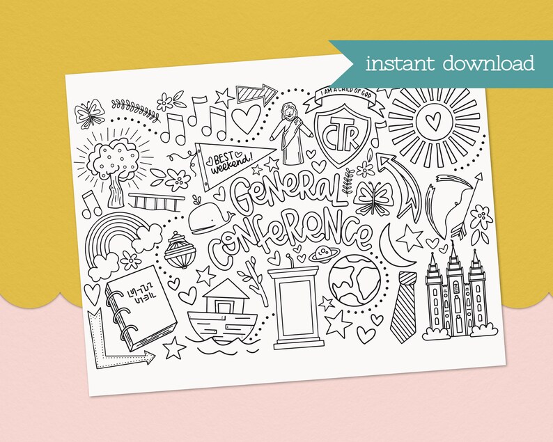 General Conference Coloring Page LDS Primary Activity - Etsy