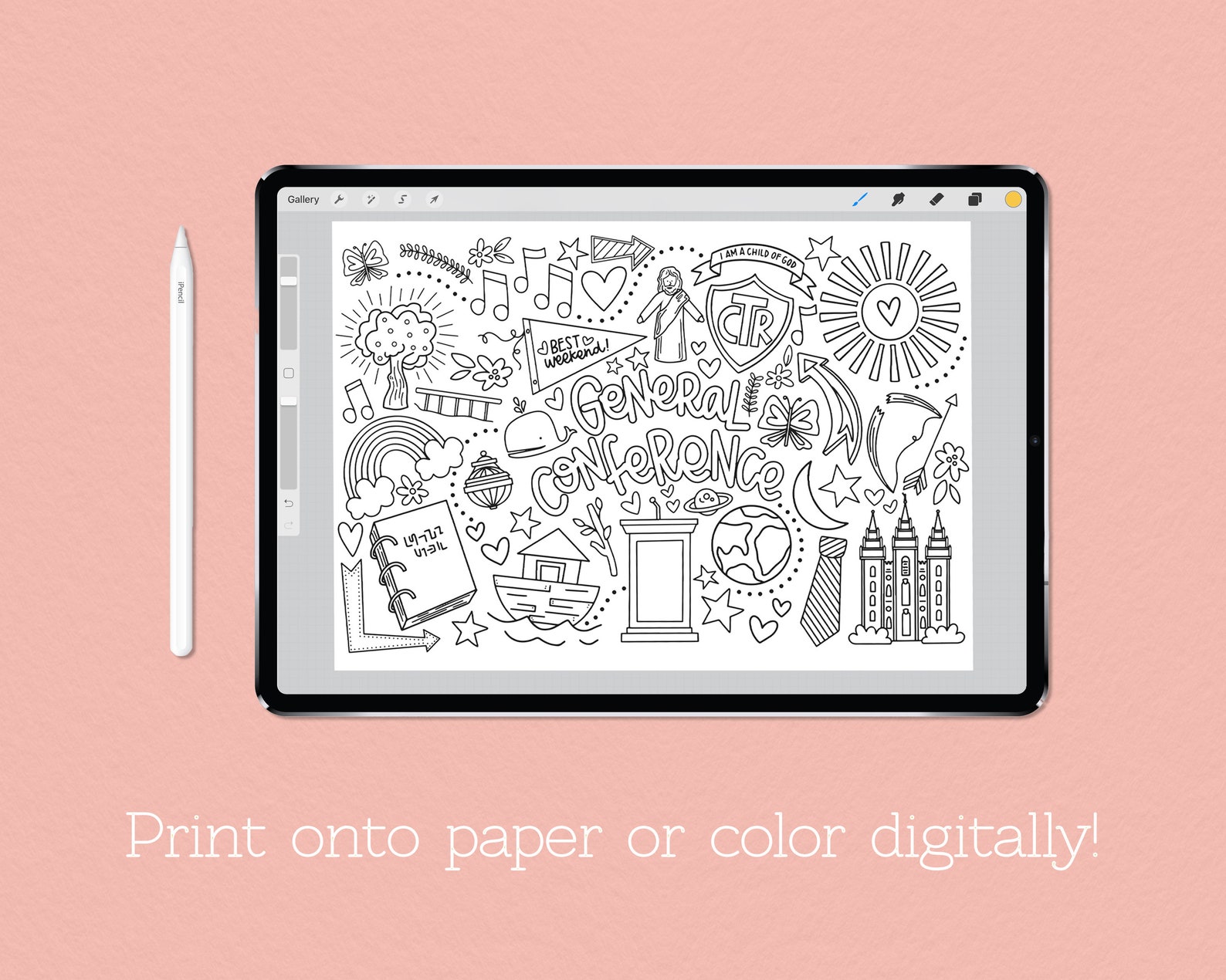 General Conference Coloring Page LDS Primary Activity - Etsy