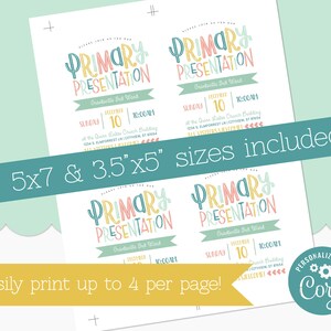 Editable Primary Presentation Invitation Template (instant Download) - Etsy