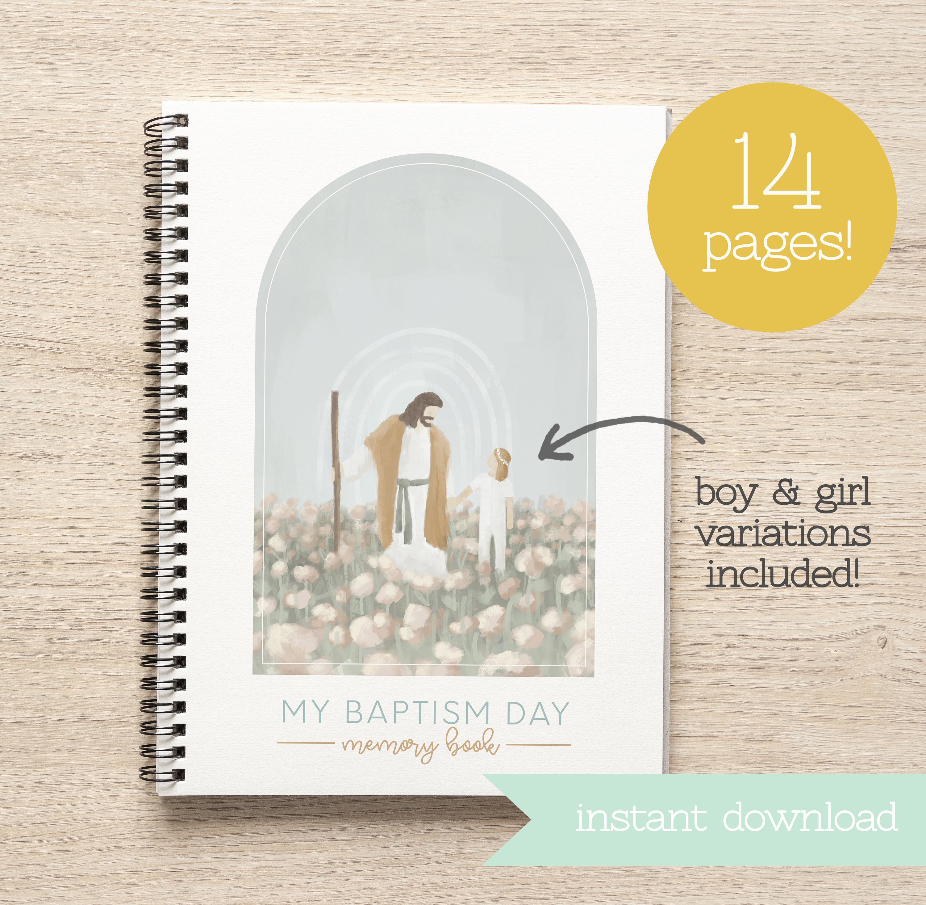LDS Baptism Memory Book - Neutral Colors - Personalized Portrait ...