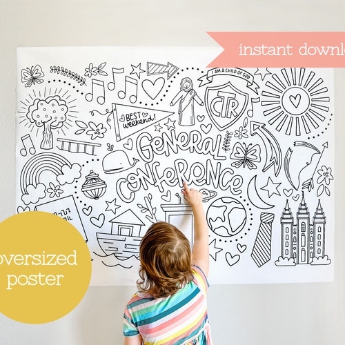 LDS General Conference Coloring Poster Printable File - Etsy