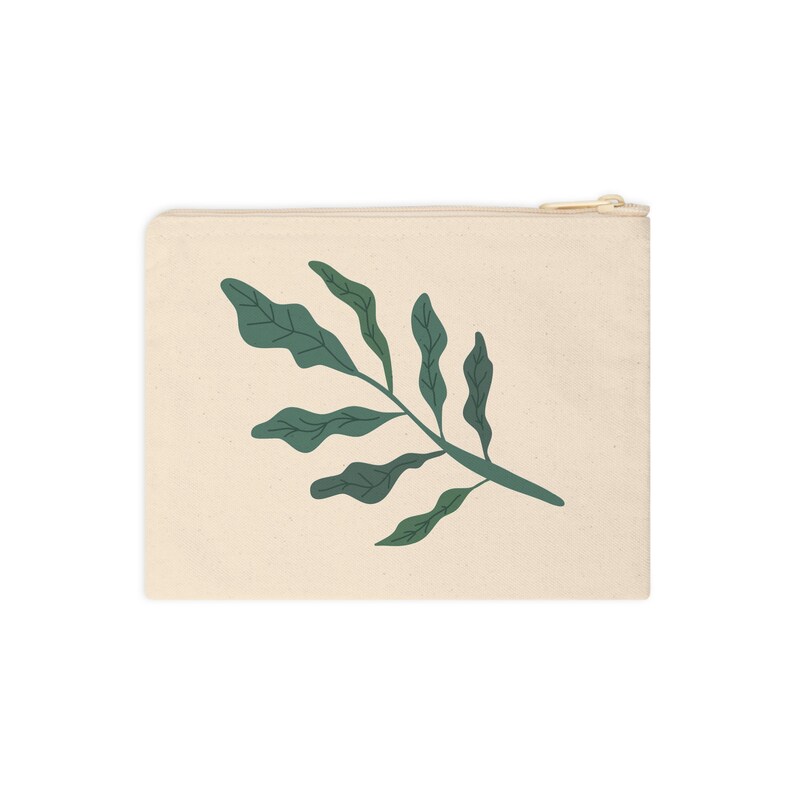 Accessory Pouch With Zipper - 100 Percent Cotton - Leaf Design - Etsy