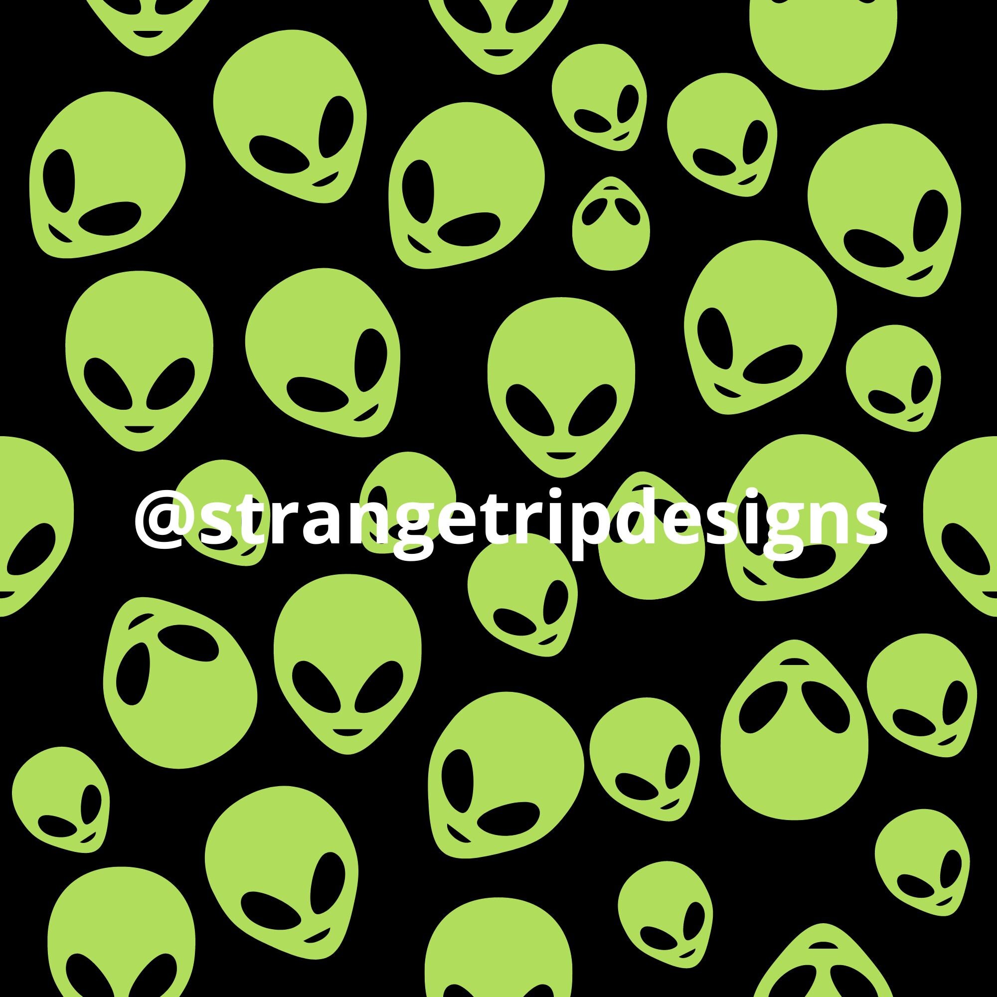 Green Alien Head Seamless Repeat Pattern - Etsy