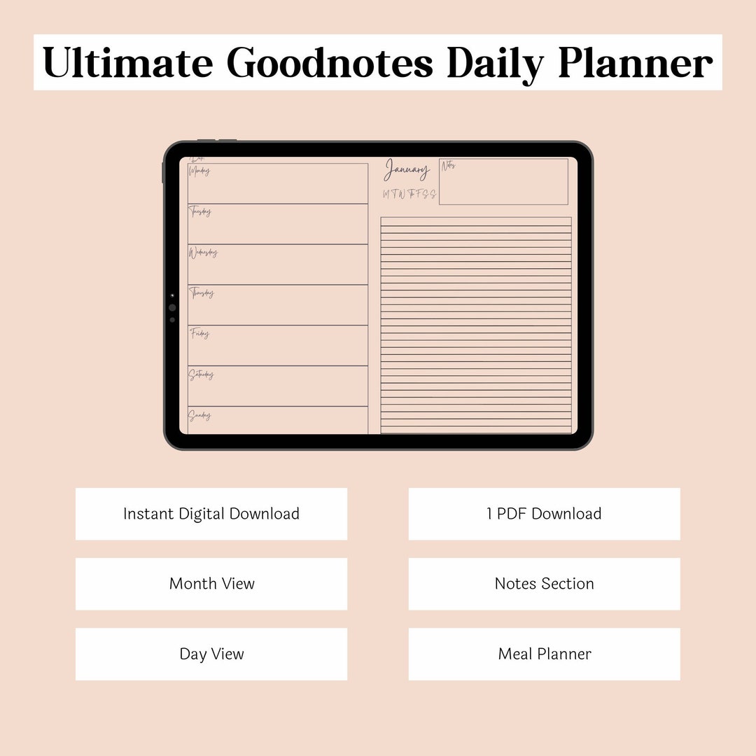 Goodnotes Planner Ultimate Digital Planner Daily Wellness Planner ...