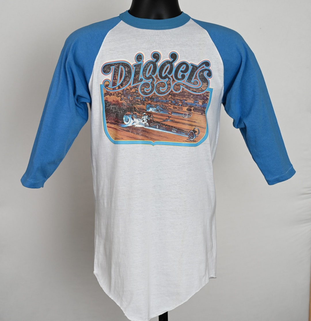 Vintage Original "diggers Dragster" Graphic Baseball T-shirt, 1970s ...