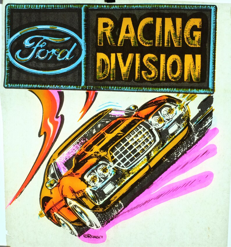 Authentic VINTAGE Ford Racing Division Heat Transfer Iron On - Etsy