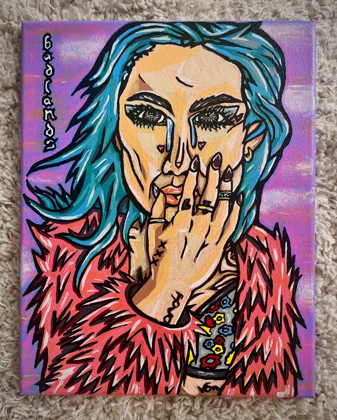 Halsey Acrylic Painting - Etsy