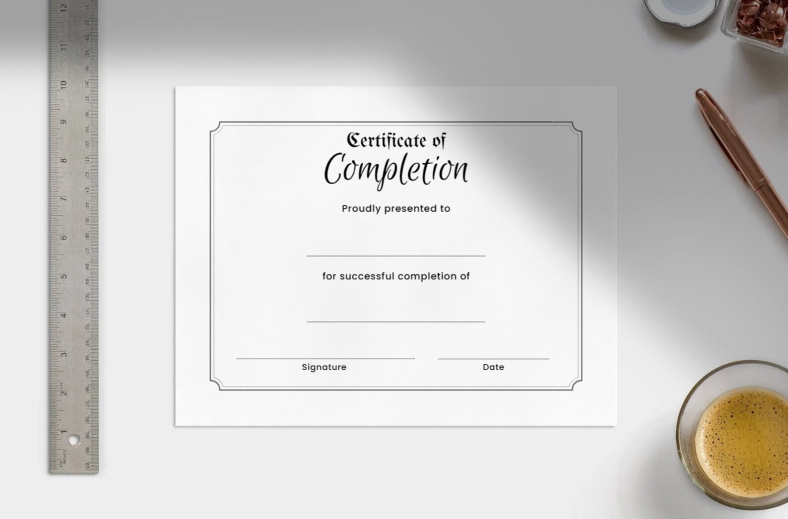 Printable Completion Certificate | Certificate of Completion | Training ...