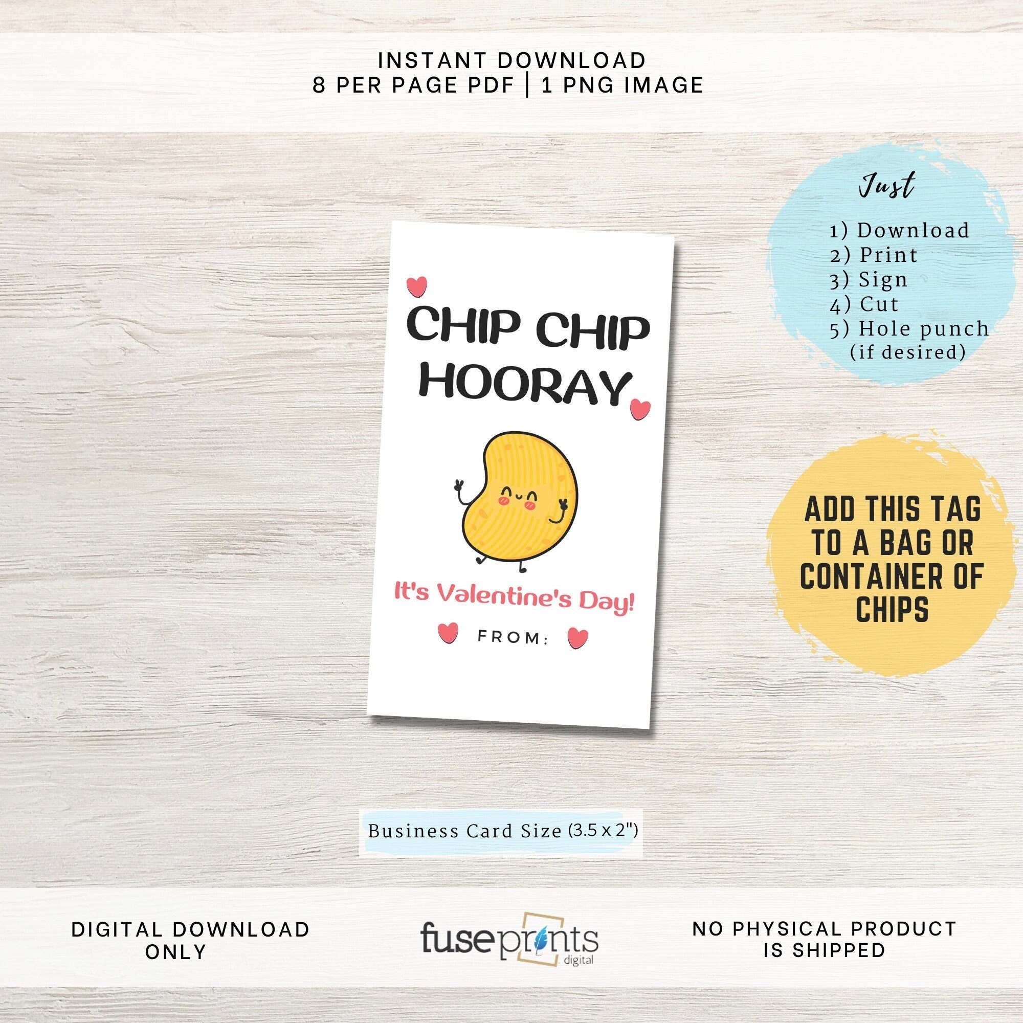 Chip Chip Hooray Valentine Card Printable | It's Valentines Day Card ...
