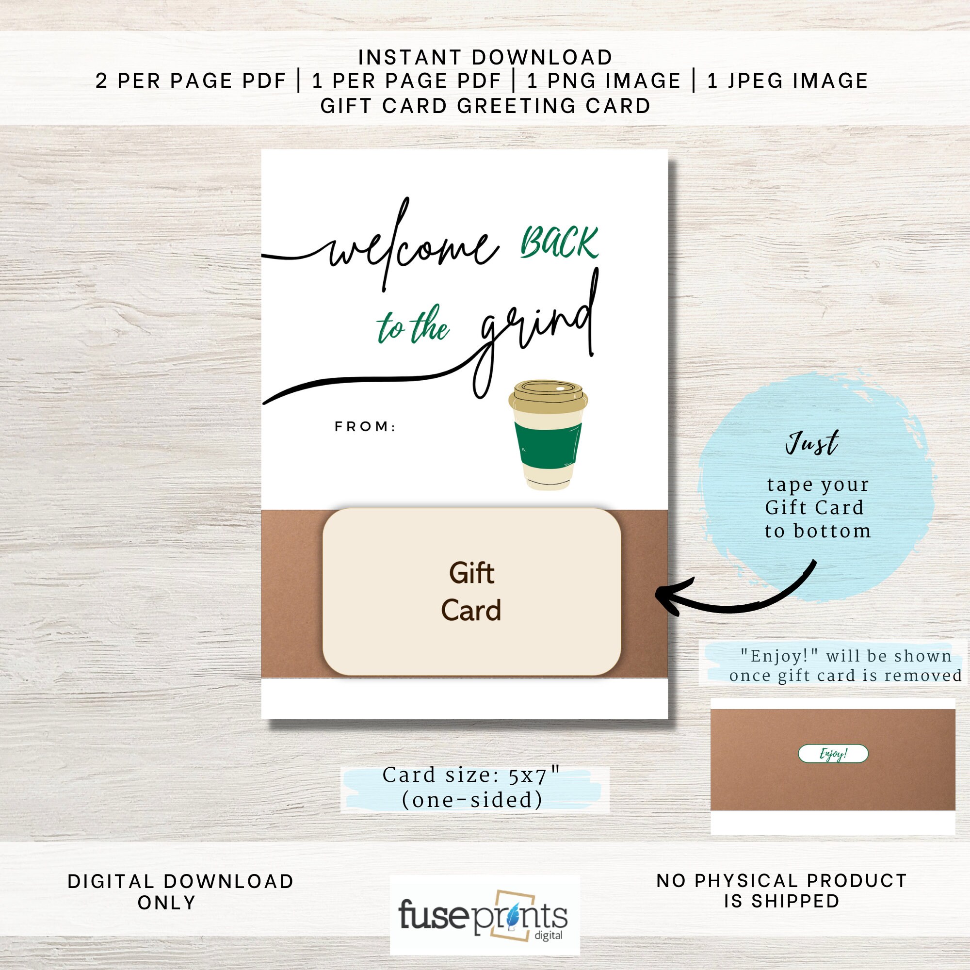 Back to School Coffee Printable Gift Card Holder | Coffee Gift Card ...