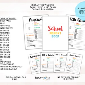Printable School Memory Book | School Year Questionnaire | Kids ...