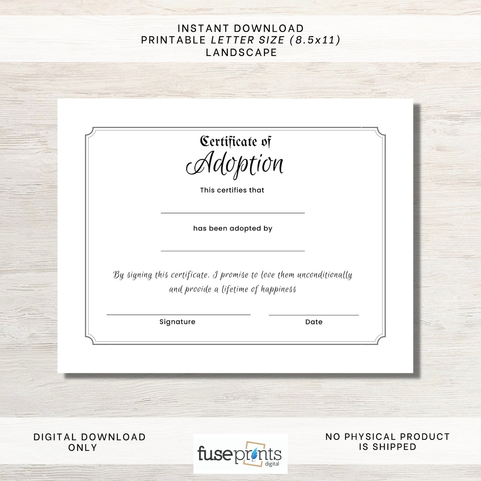 Adoption Certificate | Pet Adoption Certificate | Child Adoption ...