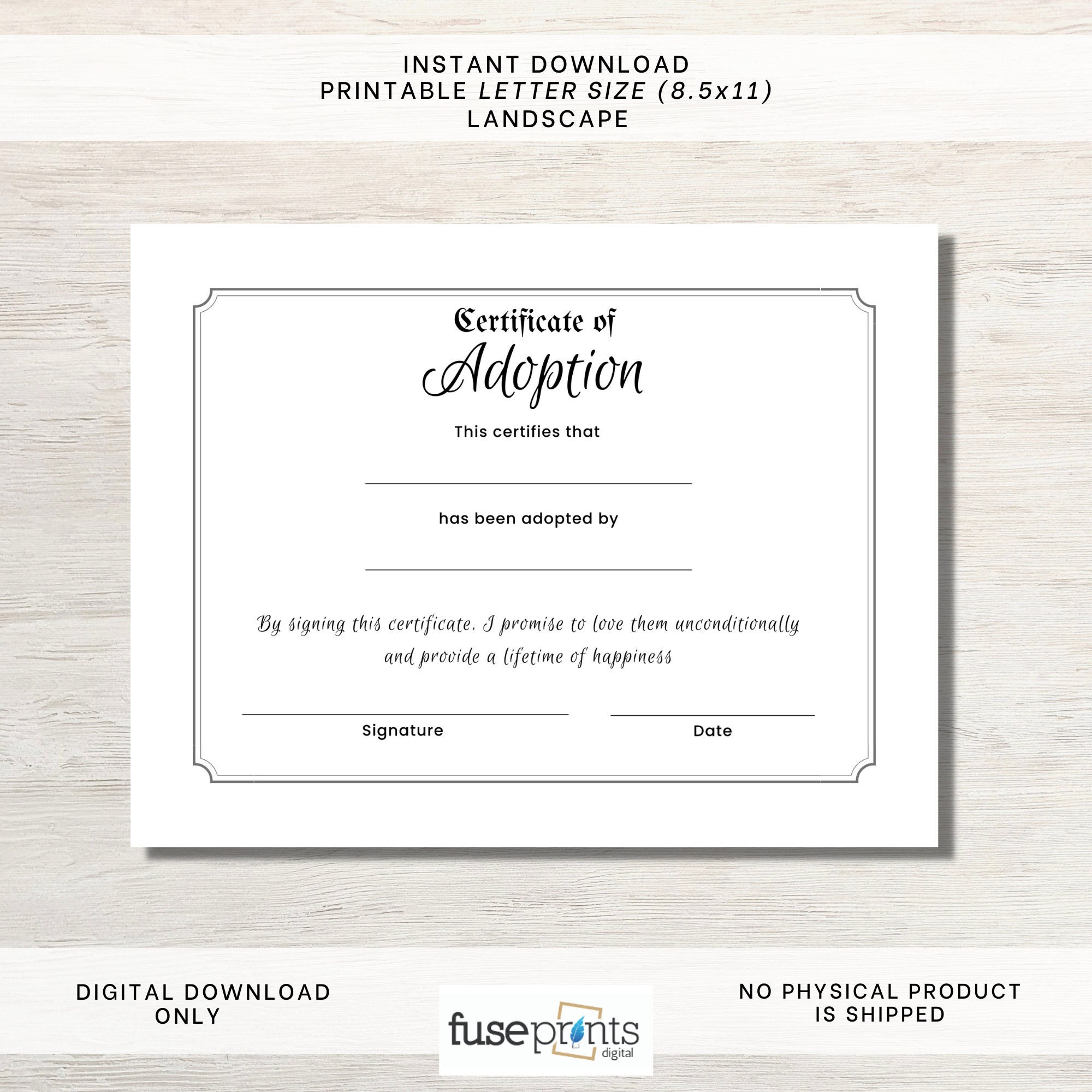 Adoption Certificate | Pet Adoption Certificate | Child Adoption ...