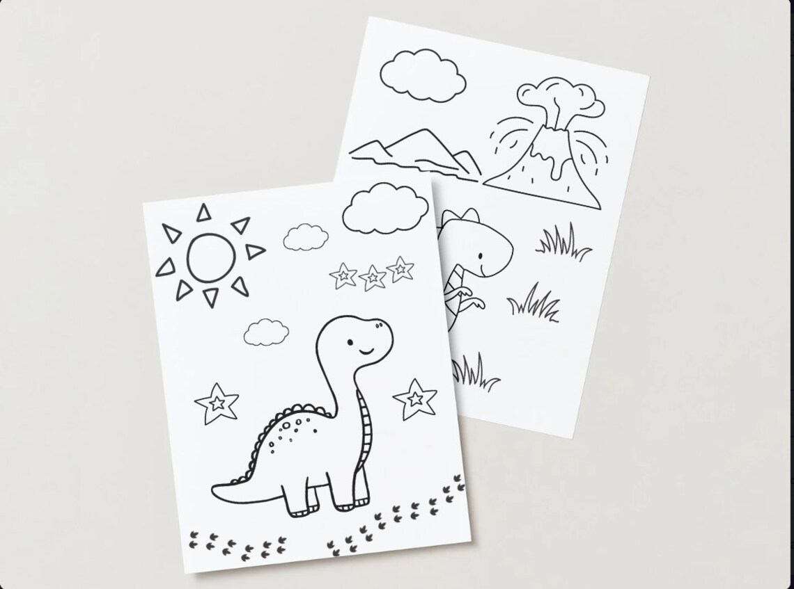 PRINTABLE Dinosaur Coloring Pages | 5 Dinosaur Coloring Pages ...