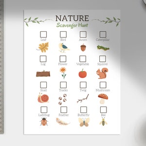 Nature Scavenger Hunt Printable | Trail Hiking Game | Printable Camping ...