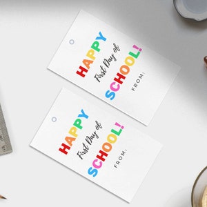 Back to School Gift Tag | First Day of School Favor Tag Printable ...
