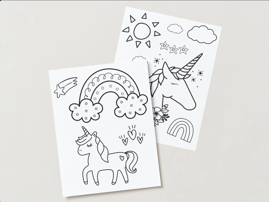 PRINTABLE Unicorn Coloring Pages | 5 Unicorn Coloring Pages | Unicorn ...