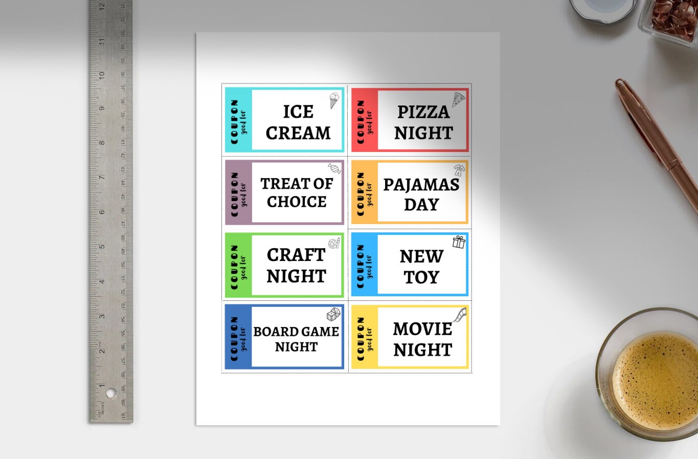 Printable Kids Reward Coupons Printable Reward Tickets Chore Reward ...
