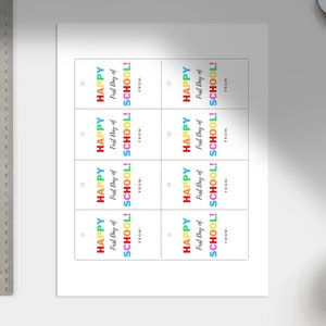 Back to School Gift Tag | First Day of School Favor Tag Printable ...